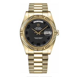Rolex Yellow Gold Day-Date 41 Black Arabic Conentric